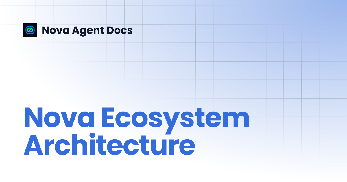 Nova Ecosystem Architecture | Nova Agent Docs